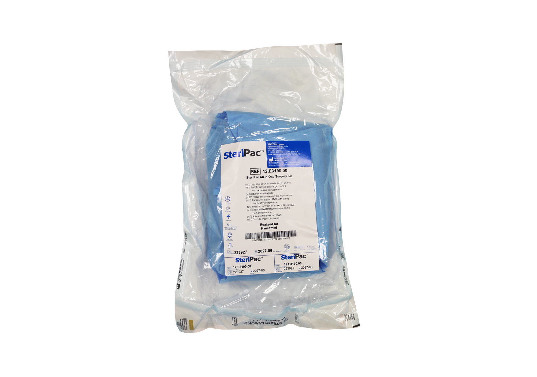 HANSAmed Limited. SteriPac All-In-One Surgery Kit, 1 Assy/Bag